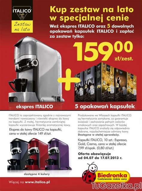 Ekspres do kawy Italico Biedronka Artykuły spożywcze tuGAZETKA pl