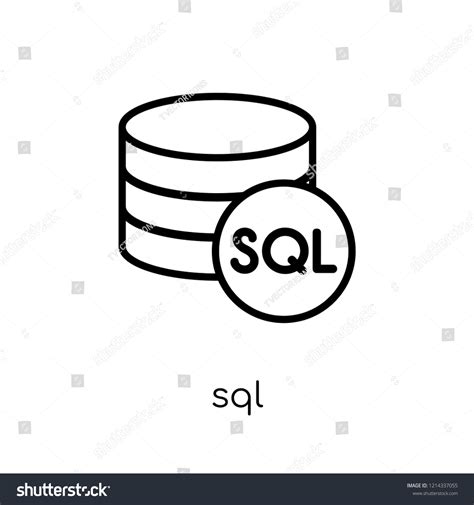 Sql Icon Trendy Modern Flat Linear Stock Vector Royalty Free 1214337055