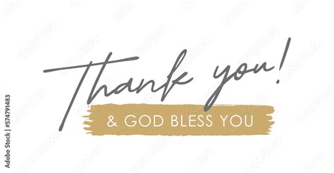 Thank You And God Bless You Handwritten Lettering Template For Banner
