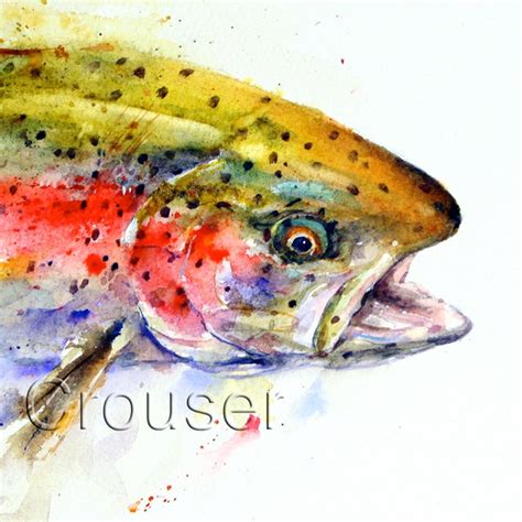 Items Similar To RAINBOW TROUT Watercolor Fish Print By Dean Crouser On