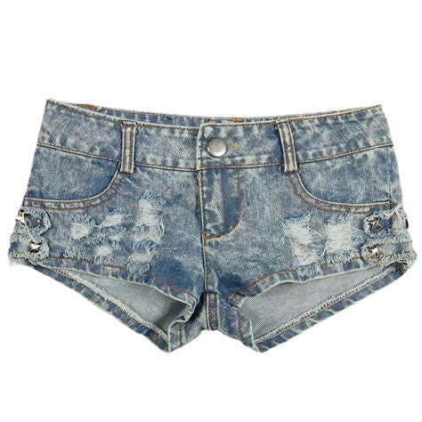 Short En Jean D Chir Taille Ultra Basse Pour Femme Short Moulant Sexy