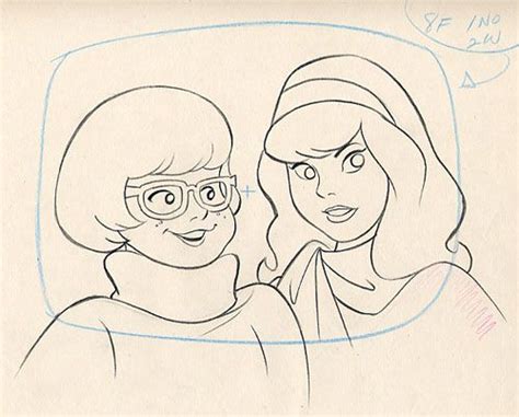 Velma And Daphne Hanna Barbera Scooby Doo 1970s This Original Layout Drawing Of Daphne And