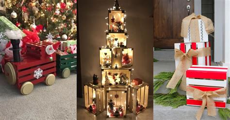 Décoration De Noël Créative Réalisée Avec Des Caisses En Bois