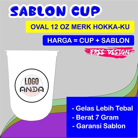 Jual Sablon Cup Palstik Oval Oz Gram Hokka Ku Gelas Cup Sablon