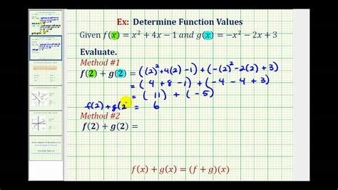 ex the sum of two function values with the same input youtube