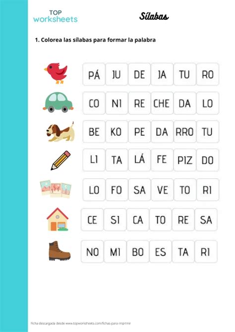 Completa Las Palabras Ficha Para Imprimir TopWorksheets