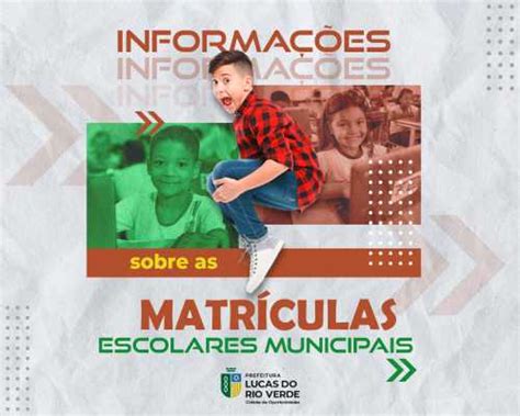Cadastro para vaga de matrículas da rede municipal de Lucas do Rio