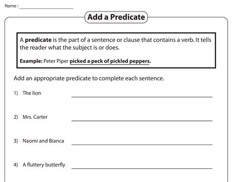 Superb Subject And Predicate Activities Teaching Expertise