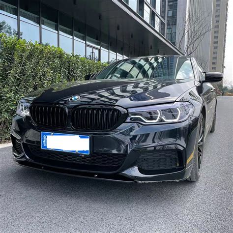 宝马5系后唇 525LI外观装饰前铲改装件M5尾翼 5系黑中网 530前唇 虎窝淘