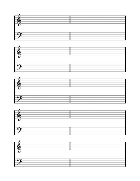 Blank Piano Sheet Music With Measures