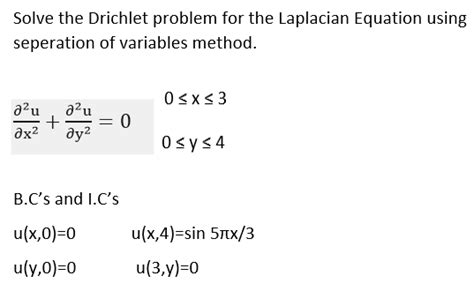 solved solve the drichlet problem for the laplacian equation