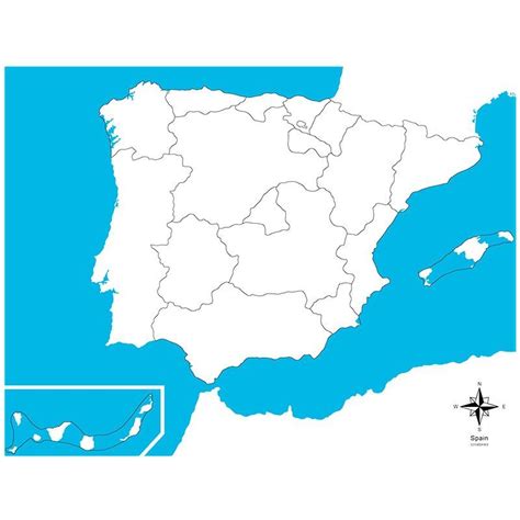 Mapa de España con provincias Geografía Montessori