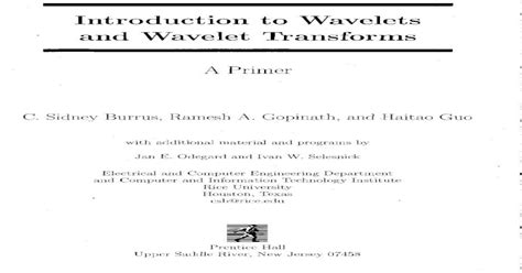introduction to wavelets and wavelet transformsbme2 aut ac ir mhmoradi wavelet reference book
