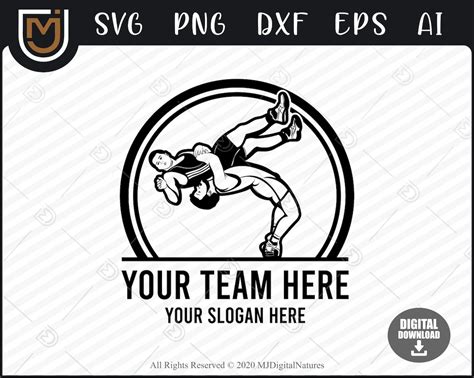 Wrestling Svg File Team Logo Sports Svg Wrestler Svg Wrestle Svg