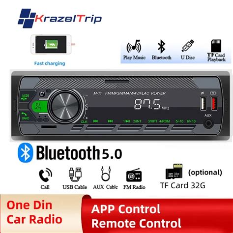 Evrensel Araba Radyo Bir Din 12V Bluetooth Dash Radyo Stereo MP3 Audio
