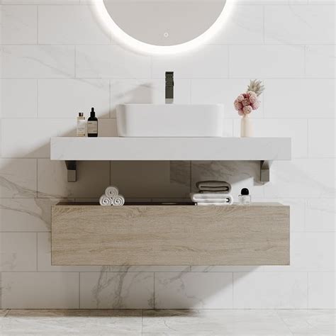 40 Modern Floating Bathroom Vanity Set With Single Sink White And