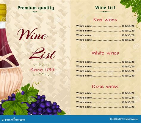 Plantillas Para Cartas De Vinos