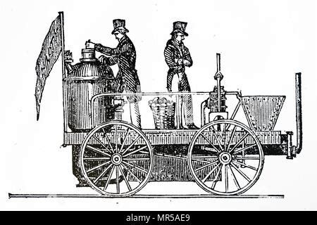 Locomotive à vapeur 19e siècle La gravure Photo Stock Alamy