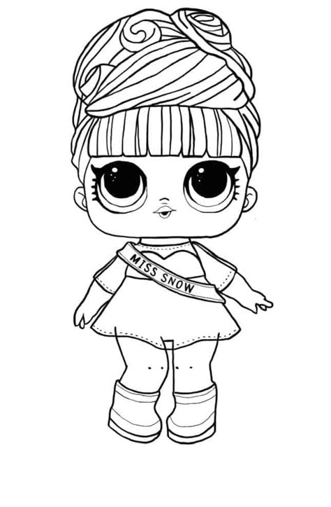 Coloriage Poupée Lol Surprise Miss Snow Coloriages Gratuits à Imprimer