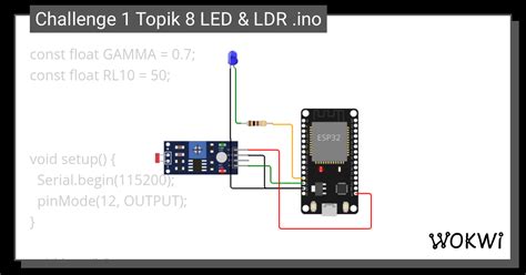 challenge 1 topik 8 led ldr ino wokwi esp32 stm32 ard