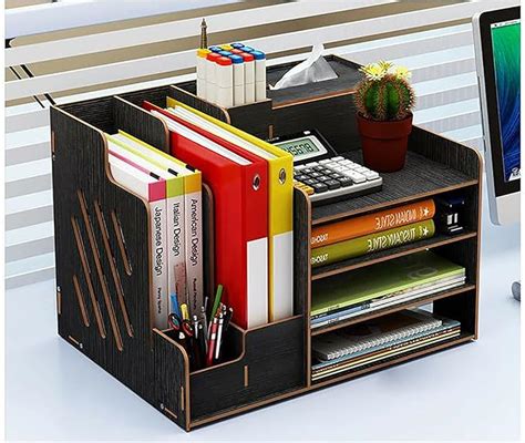 JAYEUW Schreibtisch Organizer aus Holz kompakter Büro Organizer Büro