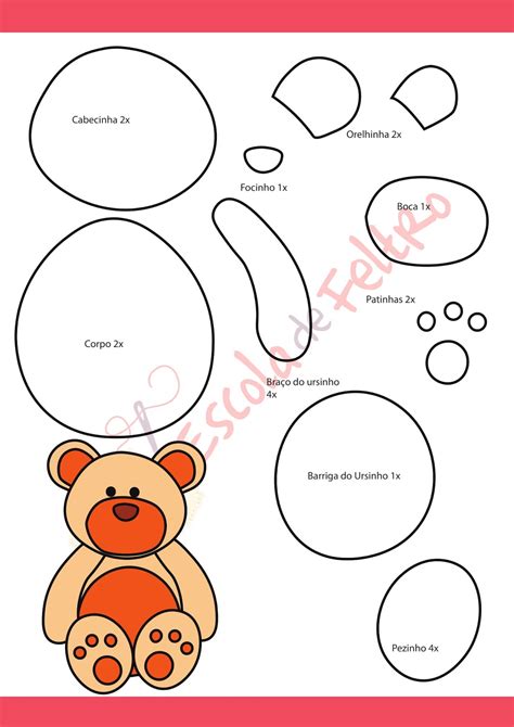 Moldes De Ursinho De Feltro Ver E Fazer