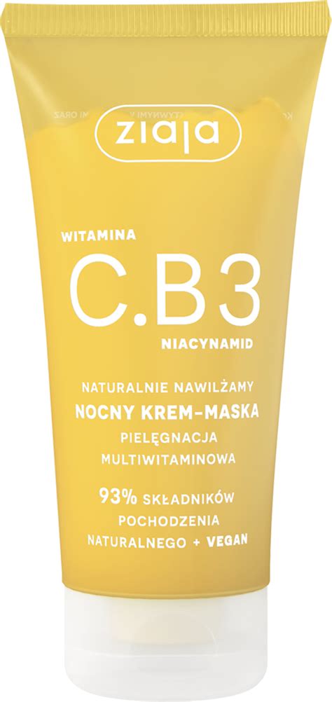 ZIAJA Naturalnie Nawilżamy nocny krem maska do twarzy Wit C B3 50