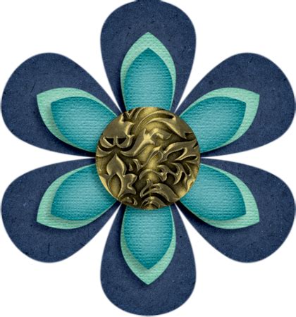 D Co Digiscrap Fleur Bleue Digital Scrapbook Element