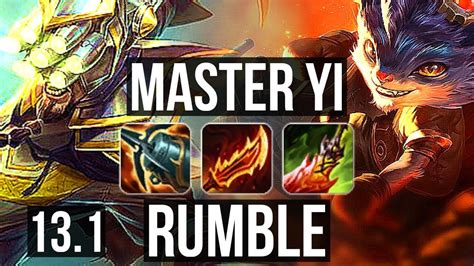 Yi Vs Rumble Jng Quadra Rank Yi M Mastery Games Kr