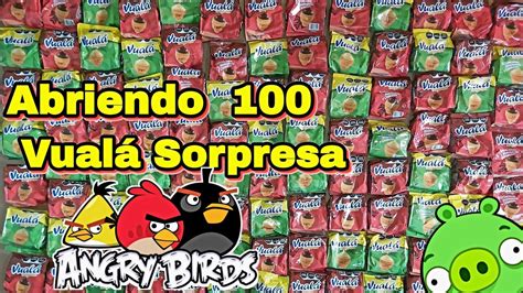 ABRIENDO 100 VUALÁ SORPRESA ANGRY BIRDS Buscando Los Tazos Las Figuras