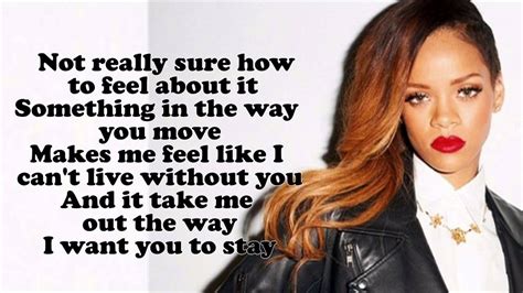 Rihanna Stay Lyrics On Screen YouTube