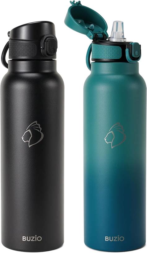 Amazon 32oz Insulated Water Bottle With Straw Lid 2PCS BUZIO