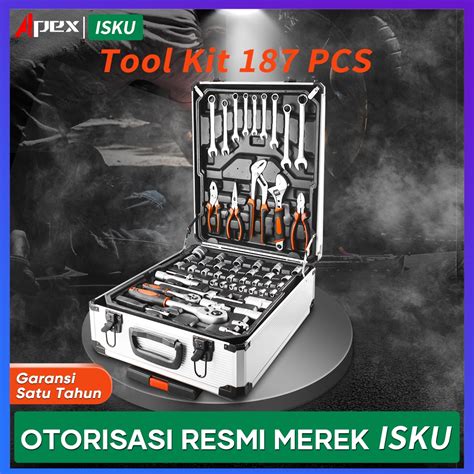 Jual ISKU Toolkit Set 82 187 PCS Kunci Shock Set Tool Box Perkakas