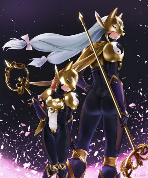 Makino Ruki And Sakuyamon Digimon And 1 More Drawn By Beleven Danbooru