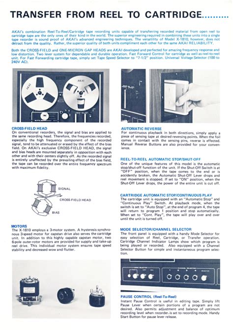 Akai X Datasheet