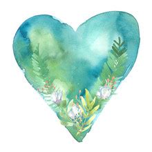 Watercolor Hearts And Leaves Paper Free Stock Photo Public Domain