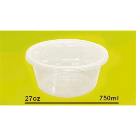 Pcs Round Microwavable Food Container Disposable Plastic Tub Ml