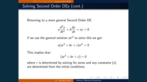 lecture 2 3 of 3 second order ode youtube