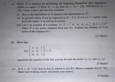 solved 1 a matrix b is obtained by performing the