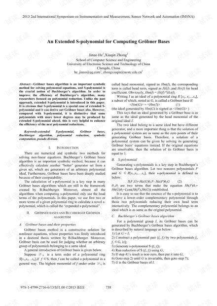 用于计算gröbner基的扩展s多项式资源 csdn文库