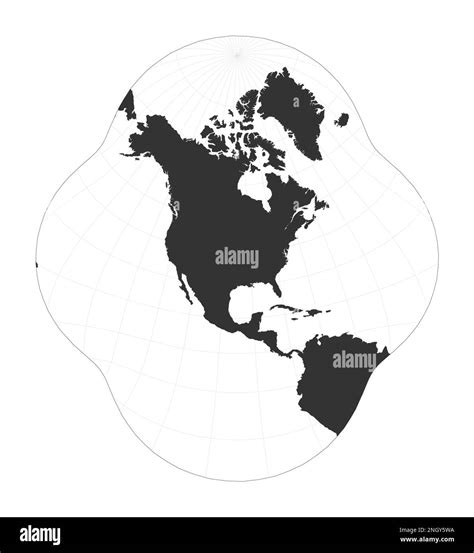 Mapa del Mundo Proyección estereográfica modificada para los Estados