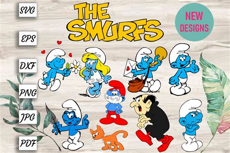 Bundle The Smurfs Svg Png For Cricut The Smurfs Vector Cut Etsy UK