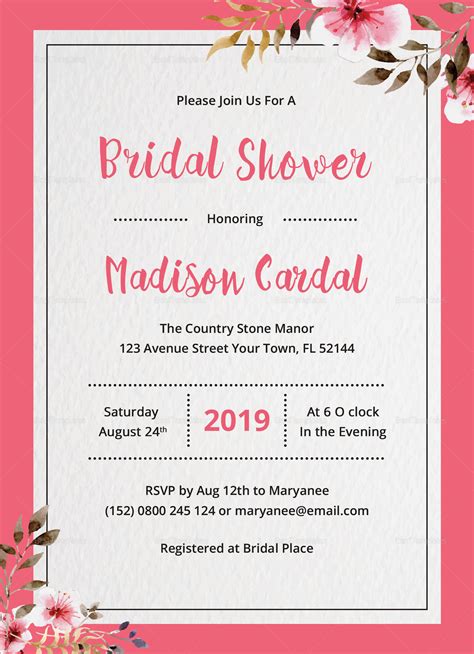 Wedding Shower Invitation Template BEST HOME DESIGN IDEAS