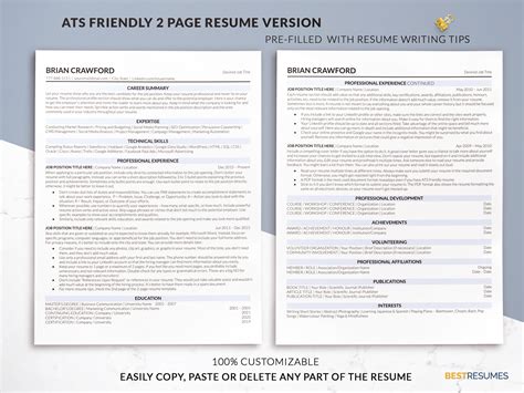 Business ATS Friendly Resume Template BestResumes Co