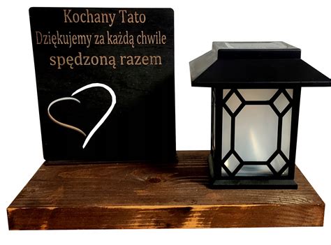 Znicz Lampion Latarenka Solarna Podstawka Grawer 5905718018604