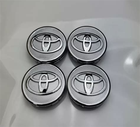 4X 57 MM für Toyota Nabenkappen Nabendeckel Felgendeckel Chrom Silber