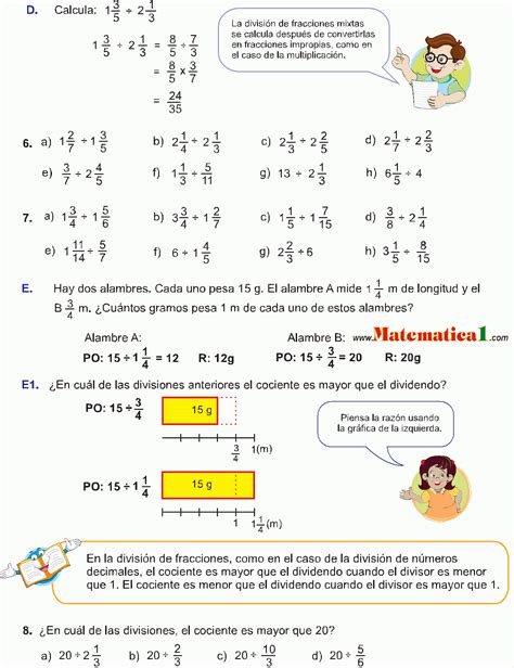 DIVISION ENTRE FRACCIONES EJEMPLOS Y EJERCICIOS RESUELTOS PDF
