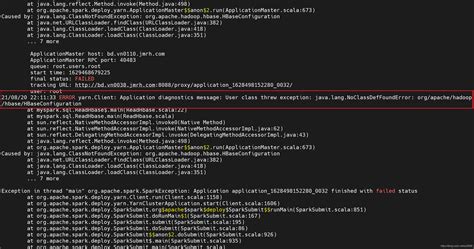 java lang noclassdeffounderror org apache hadoop hbase hbaseconfiguration error yarn client
