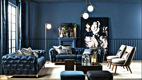 Royal Blue Grey And Black Living Room Living Room Home Decorating