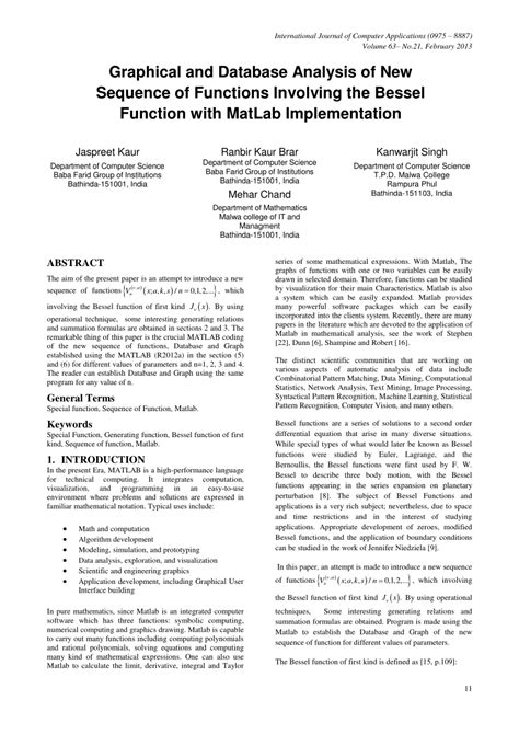 pdf graphical and database analysis of new sequence of functions involving the bessel function
